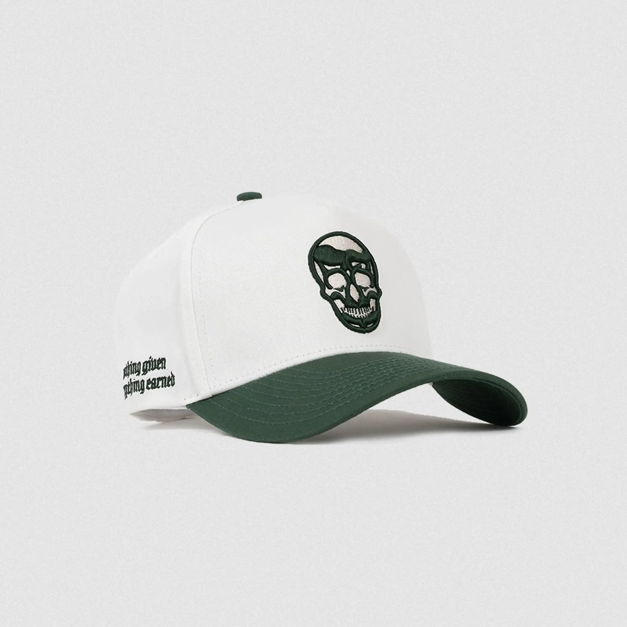 5-Panel Skull Hat - White/Green