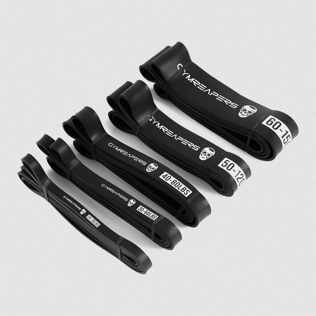 Gymreapers Resistance Bands Set - All Black (20-150 lbs)