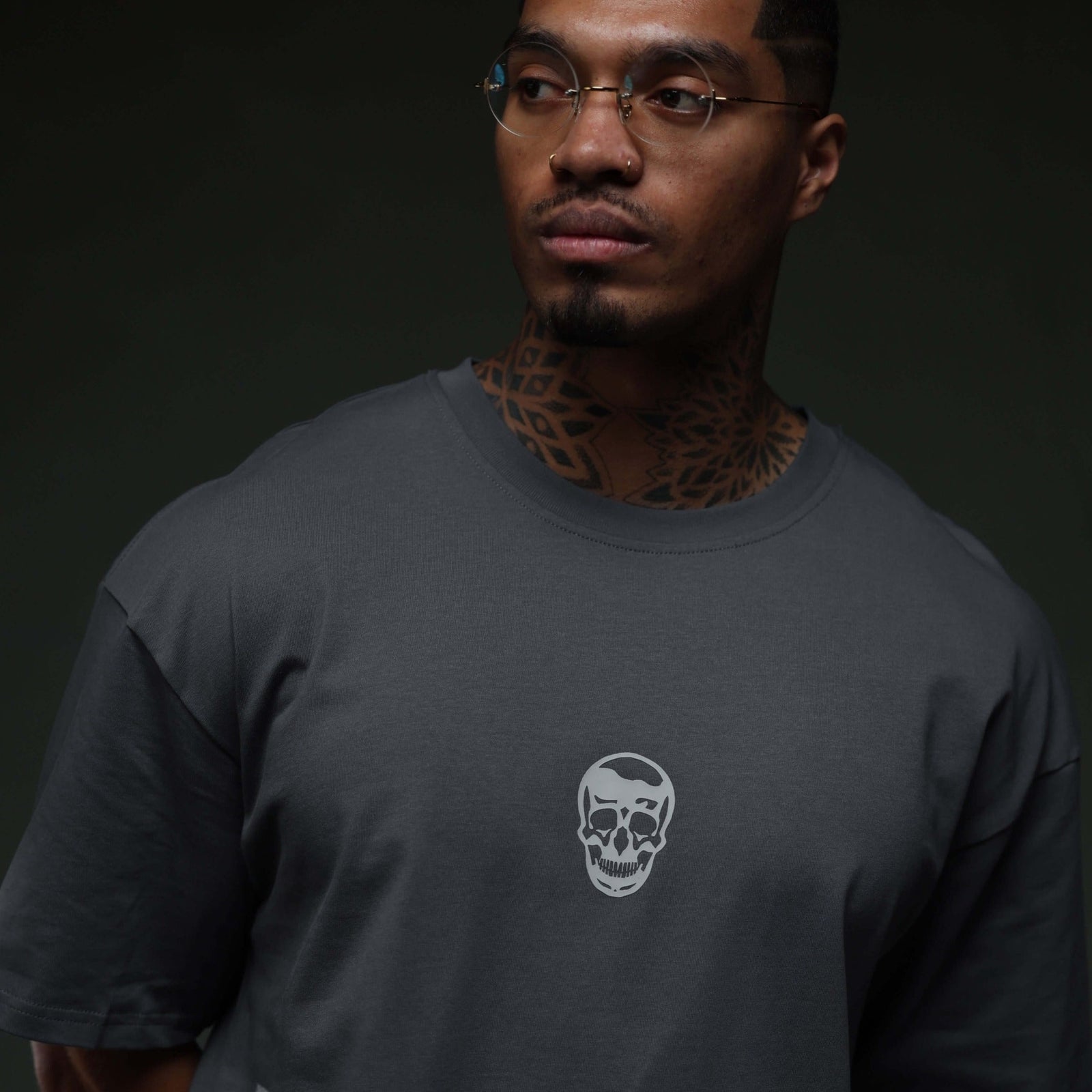 Skull Tee - Charcoal
