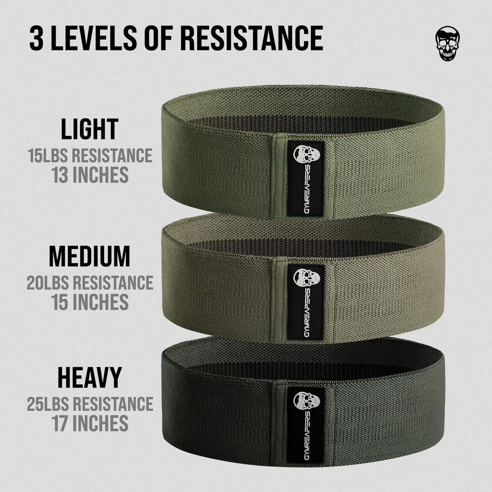 Gymreapers Hip Bands - 3 Pack Military