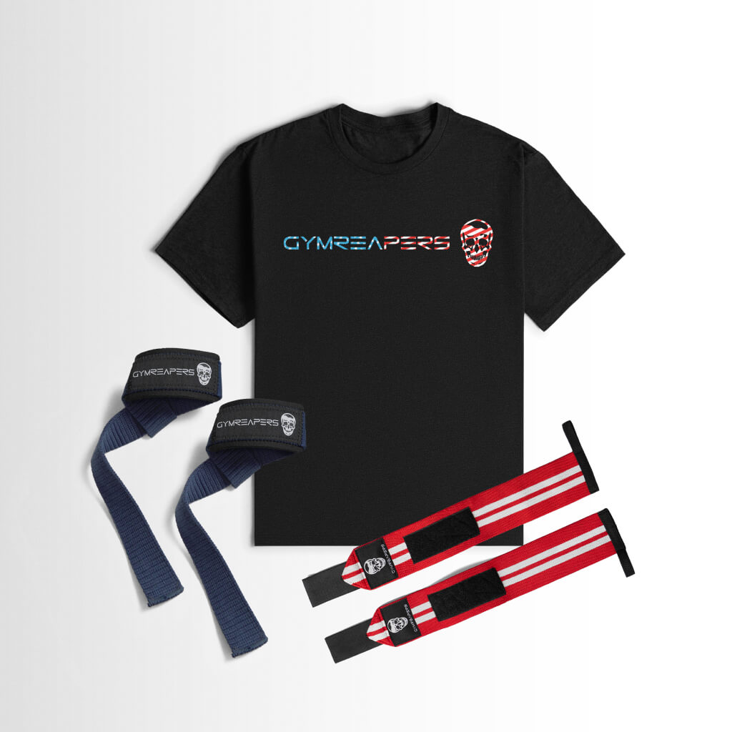USA Gear Bundle | Shirt, Wrist Wraps, and Lifting Straps Kit